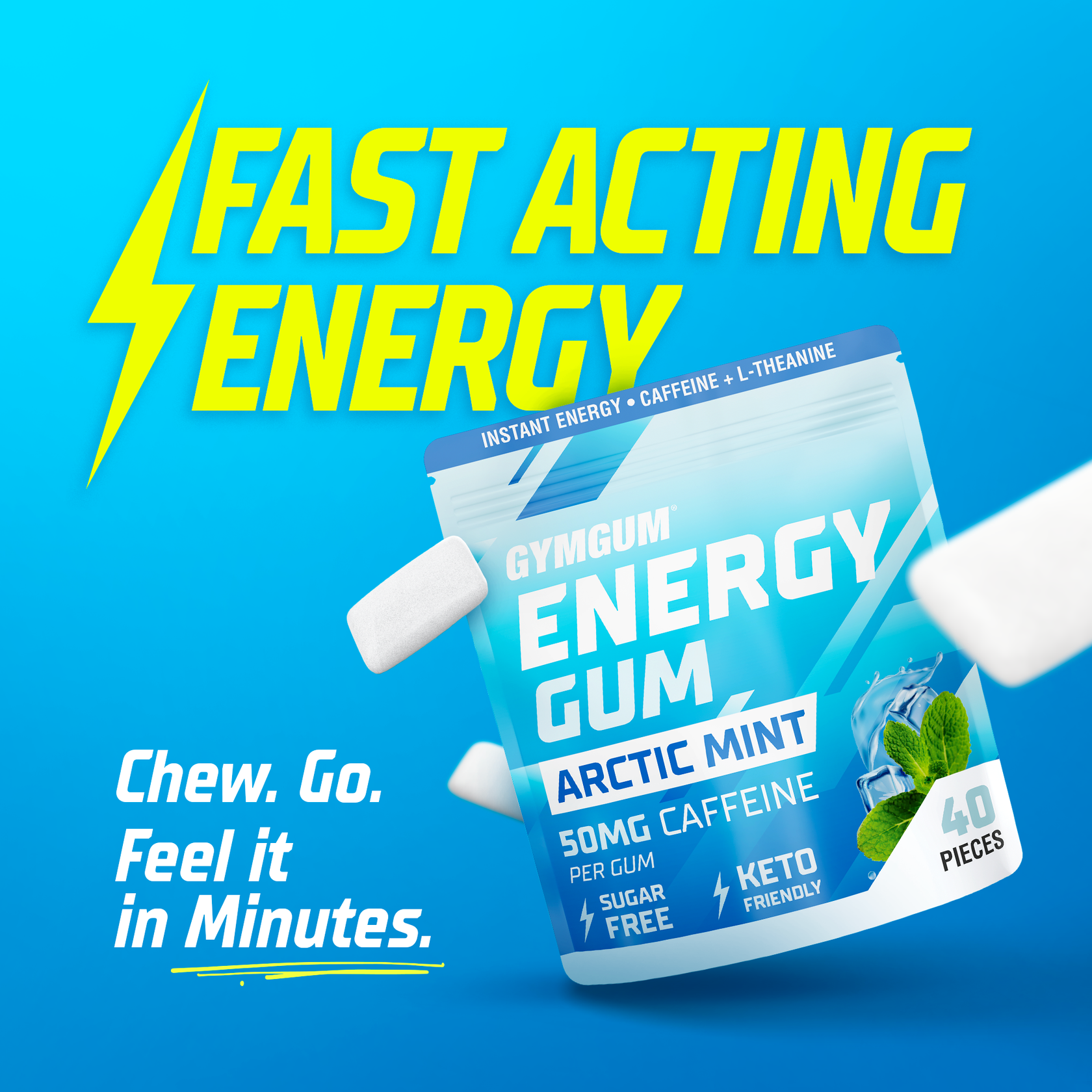 #1 Caffeine Gum for Instant Energy | Hard Jawline Chewing Gum | GymGum ...